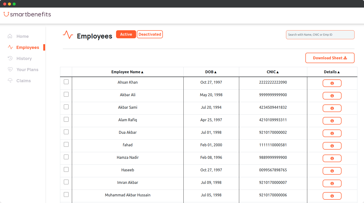 HR Healthcare Management Dashboard - SmartBenefits