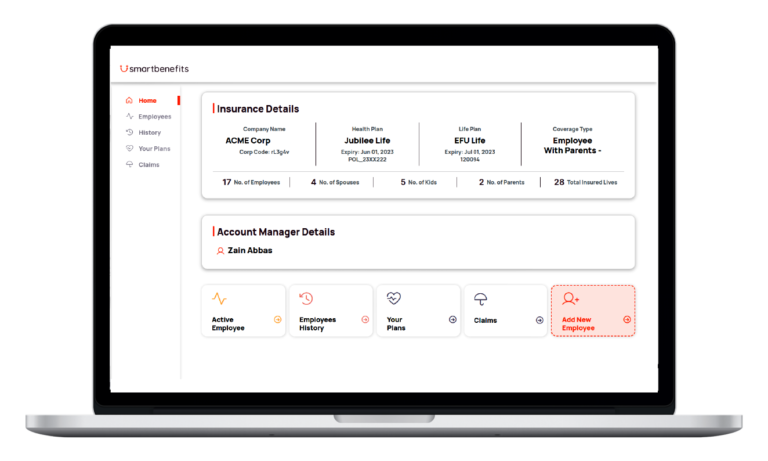 HR Healthcare Management Dashboard - SmartBenefits